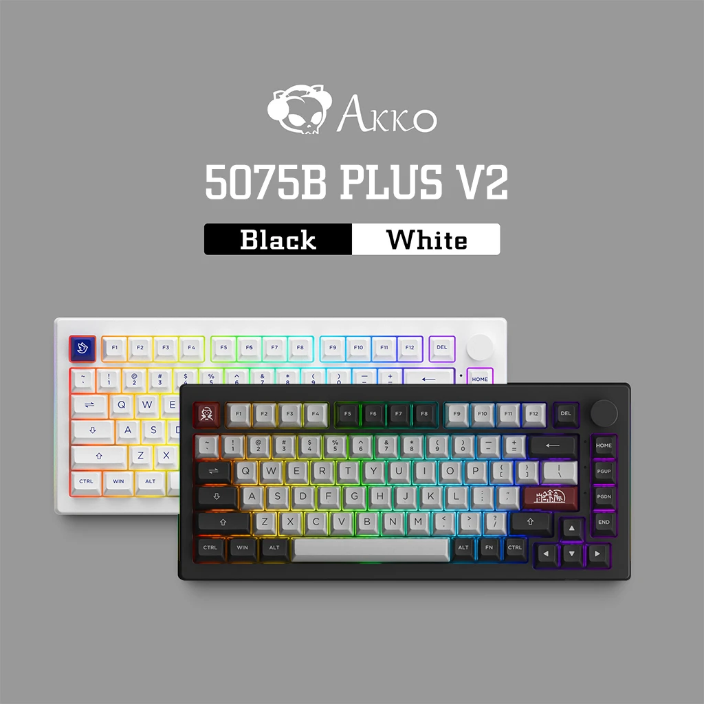 Akko 5075b mais v2 75% hot swappable multi modos rgb teclado de jogo ...