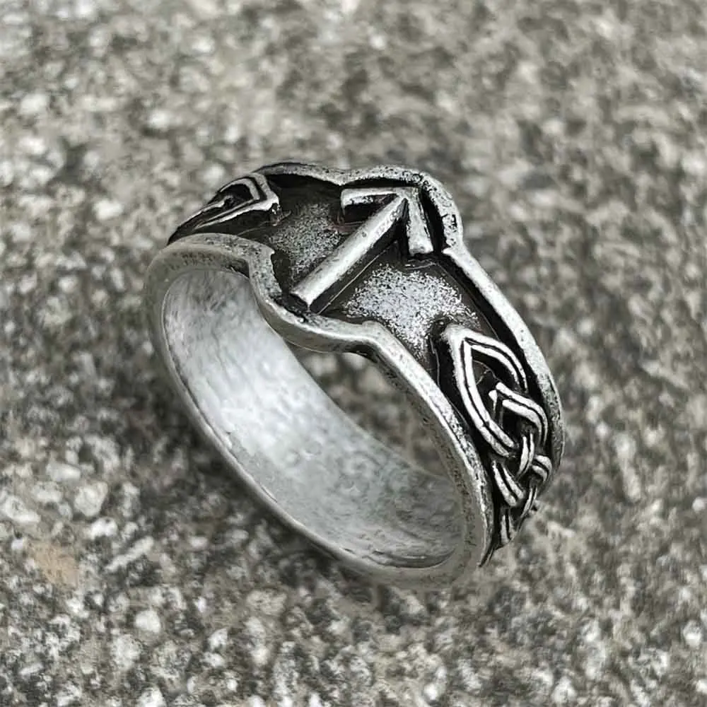 Nostalgia Runic TIWAZ Viking Ring Norse Rune Irish Knot Anillos Mujer ...