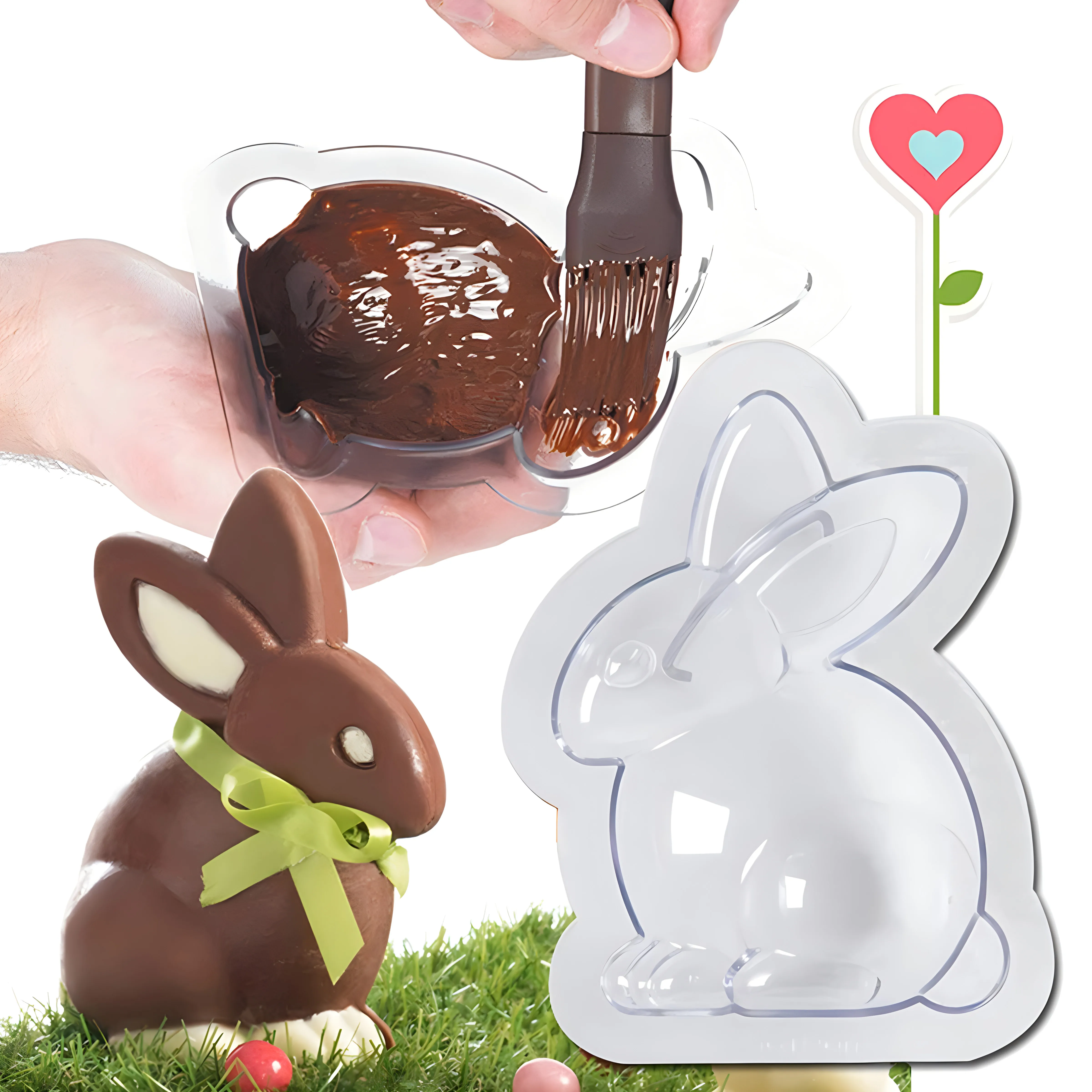 2Pcs-set-3D-Rabbit-Chocolate-Mold-Easter-Bunny-Shape-Polycarbonate ...