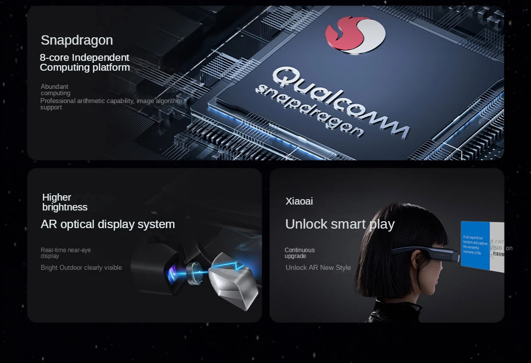 Xiaomi Glasses Camera Mini Cam 1X-15X Hybrid Zoom AR Optical Display ...