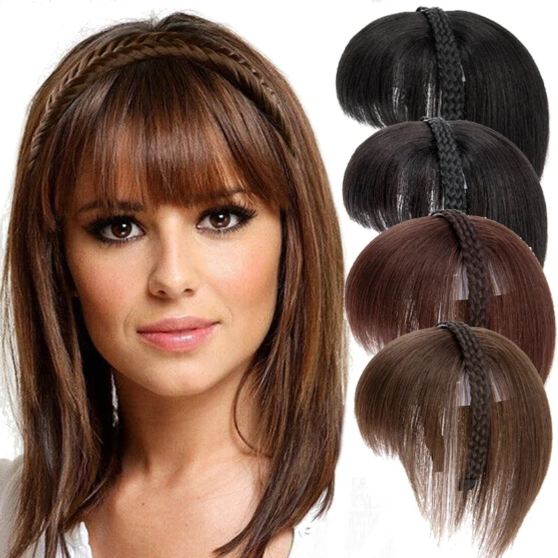 4-Colours-Bangs-Headband-Synthetic-Bangs-Hair-Extension-Fake-Fringe ...