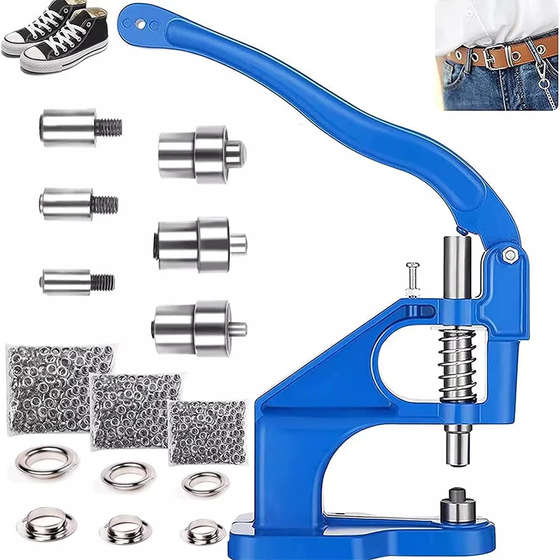 Hand-operated eyelet press Leather eyelet punch machine Compact manual ...