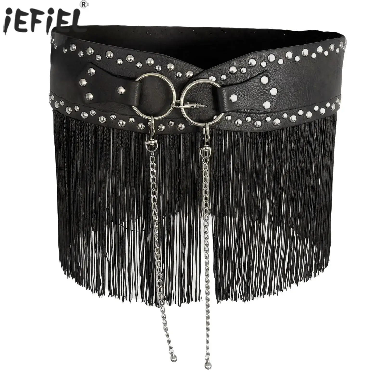 Punk Leather Tassel Belt Cowgirl Cosplay Accessory Tassel Belt Western ...
