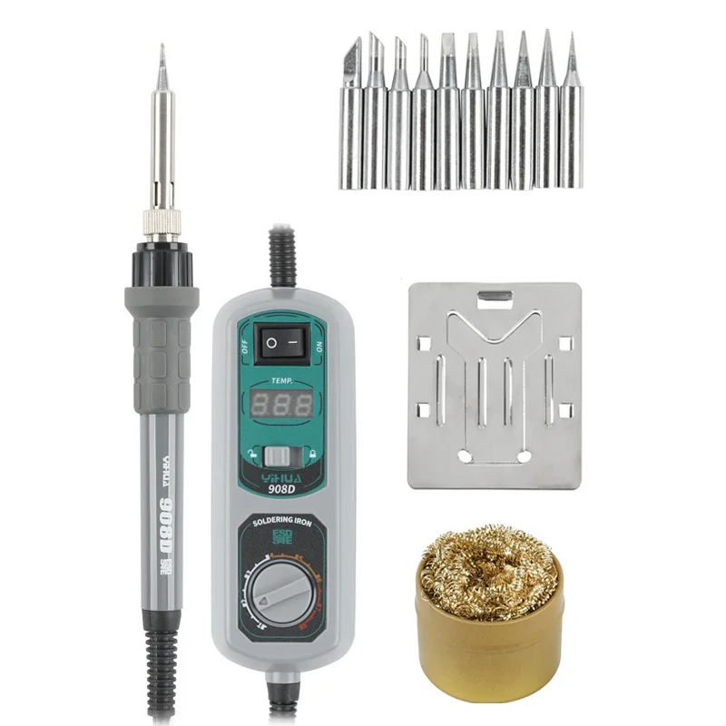 Yihua 908D 60W Led Digitális Szabályozás Forrasztható Vas Állítható Zseb Átdolgozó Javító ...