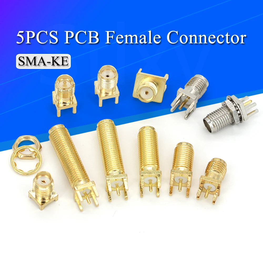 5PCS-SMA-SMA-KE-PCB-Female-connector-Striaght-28-5MM-Female-Jack ...