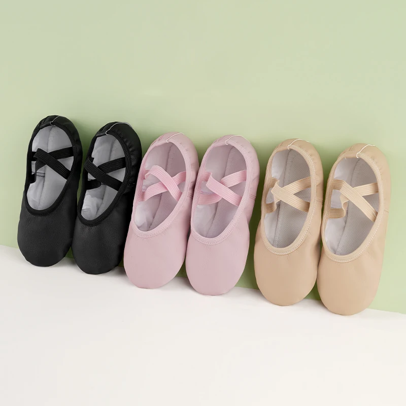 Girls-Kids-PU-Leather-Ballet-Shoes-Dance-Slippers-Soft-soled-Ballet ...