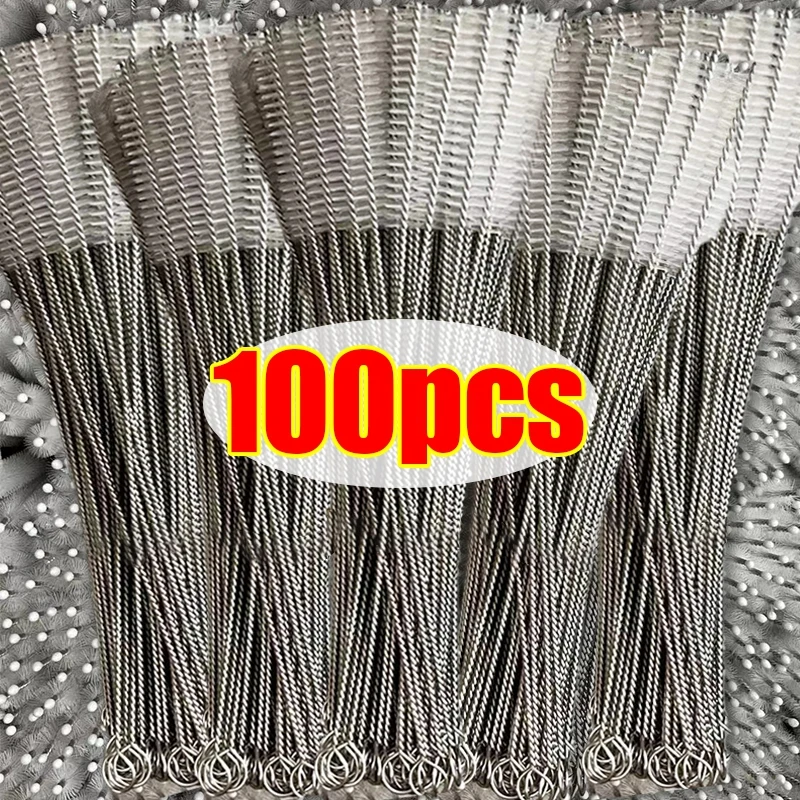 17.5cm Straw Cleaning Brush Reusable Tube Pipe Cleaner Stainless Steel ...