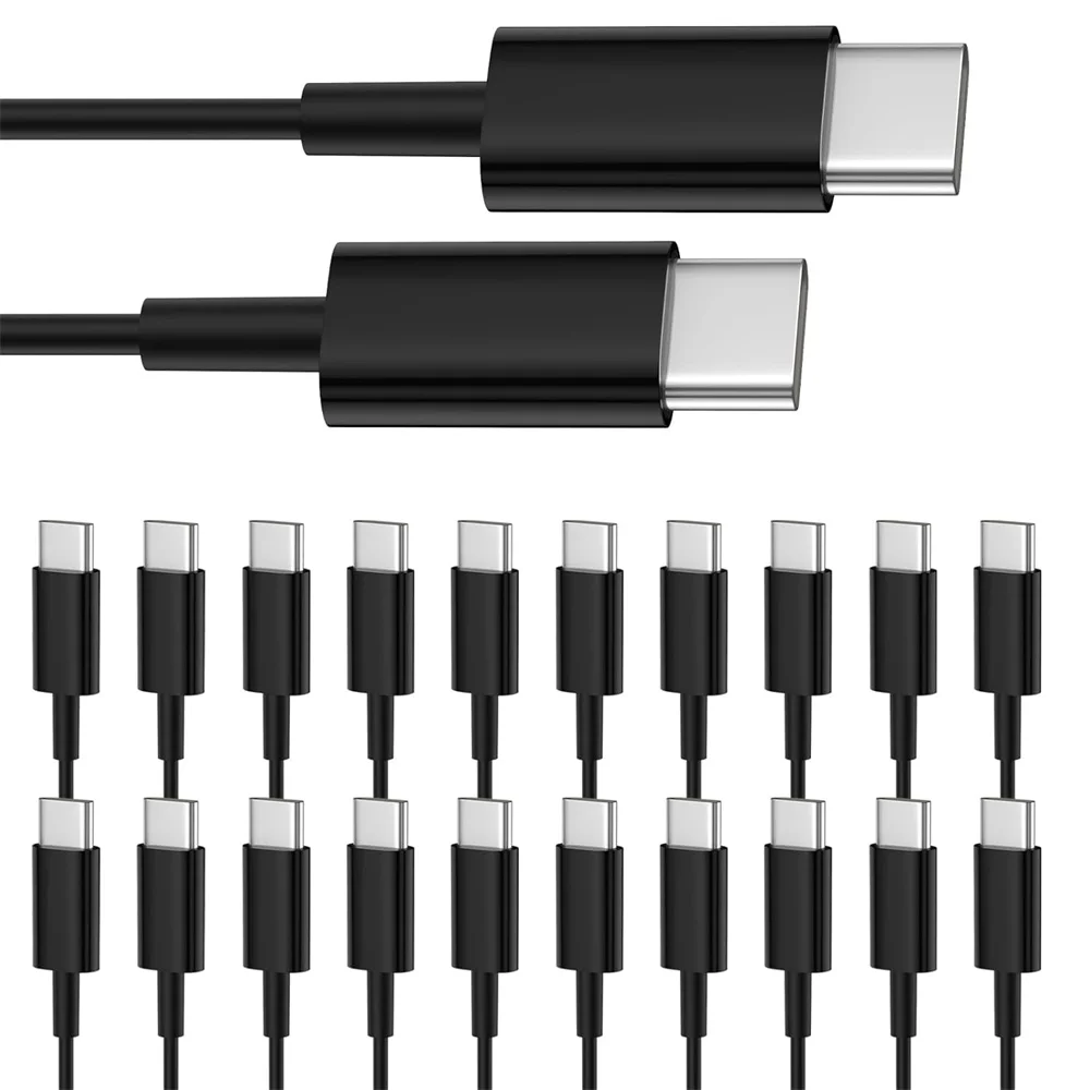 20-100Pcs White Black 1M 3FT USB C to USB-C PD High Speed Charger Cable ...