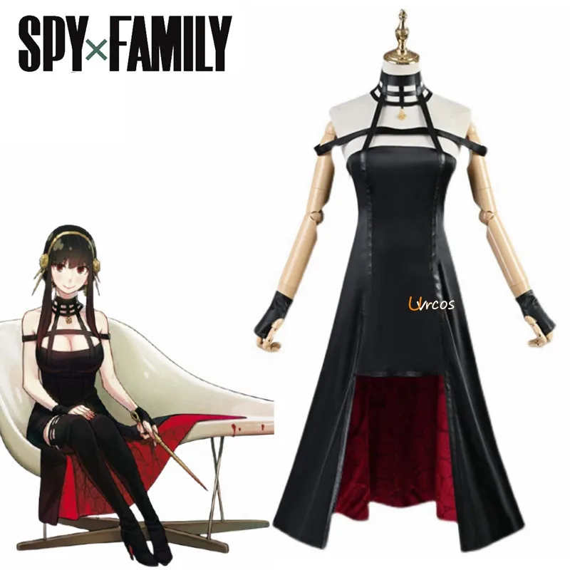 Anime SPY FAMILY Yor Forger Cosplay Costumes Princess Bramble Black ...