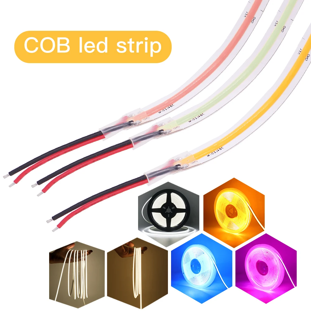 5mm Led Strip 12v Red White | Cob Led Strip Warm White | White 8mm Led ...