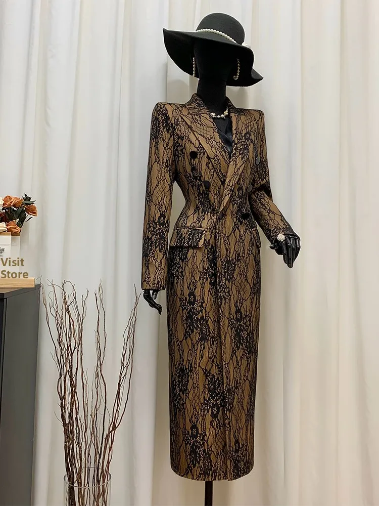 Pigno Deep Camel Color Long Coat Women's Faion Slim Fit Luxury Trendy ...