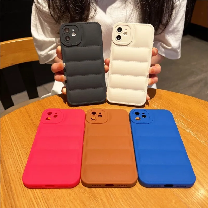 Soft-Skin-Feeling-Down-Jacket-Phone-Case-Suitable-for-iPhone-15-14-13 ...