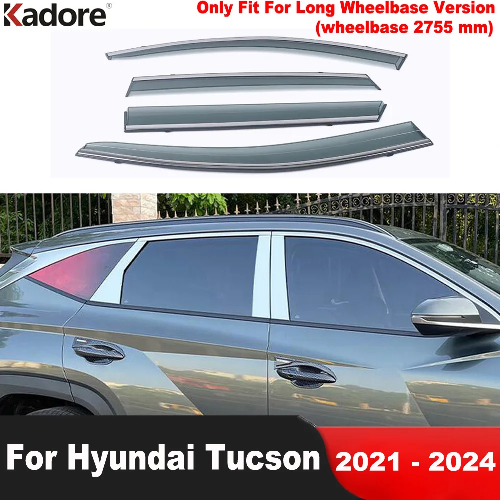 For-Hyundai-Tucson-NX4-2021-2023-2024-Car-Window-Deflectors-Wind ...