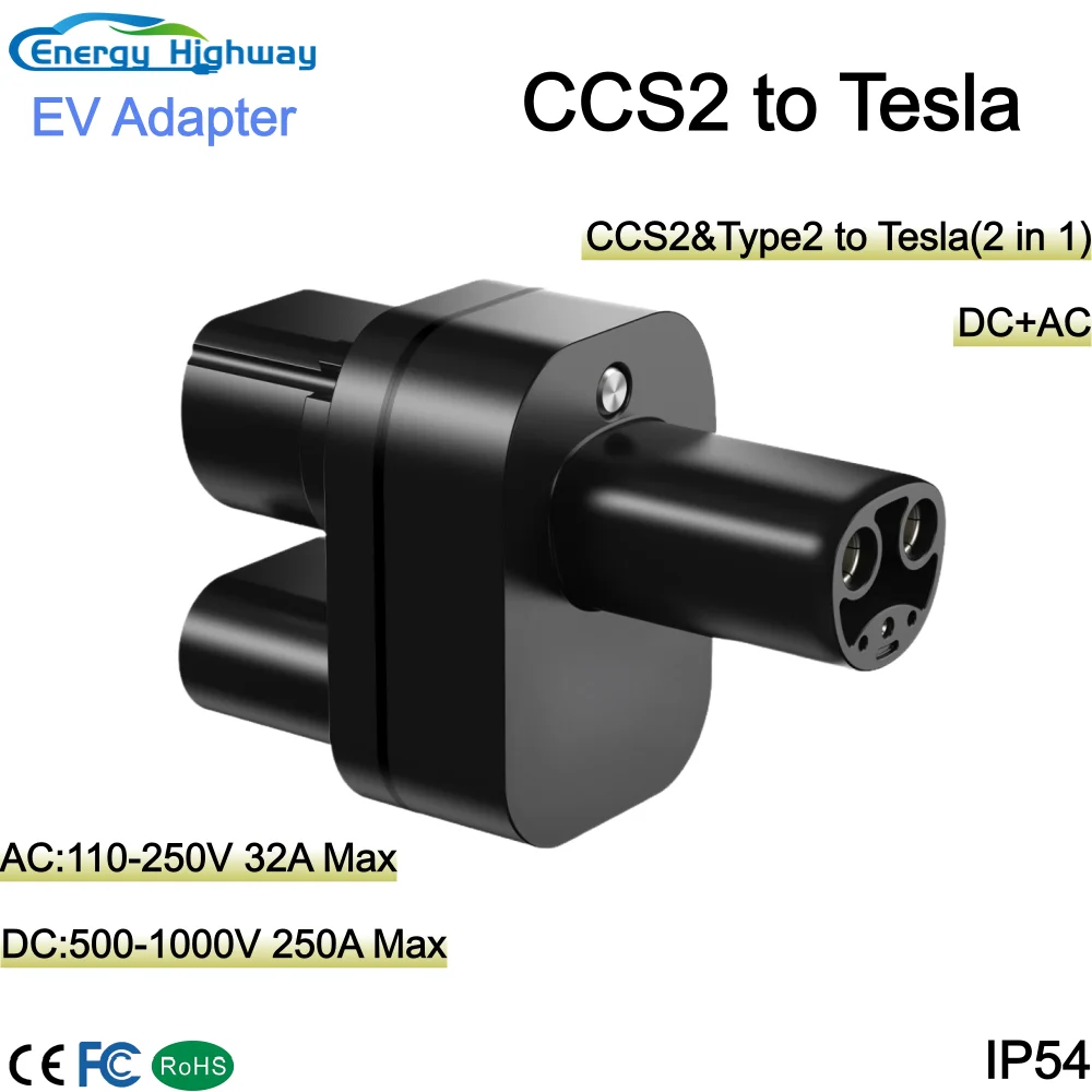 CCS2 to Tesla AC+DC Adapter for Tesla car CCS2 Combo NACS Adapter ...
