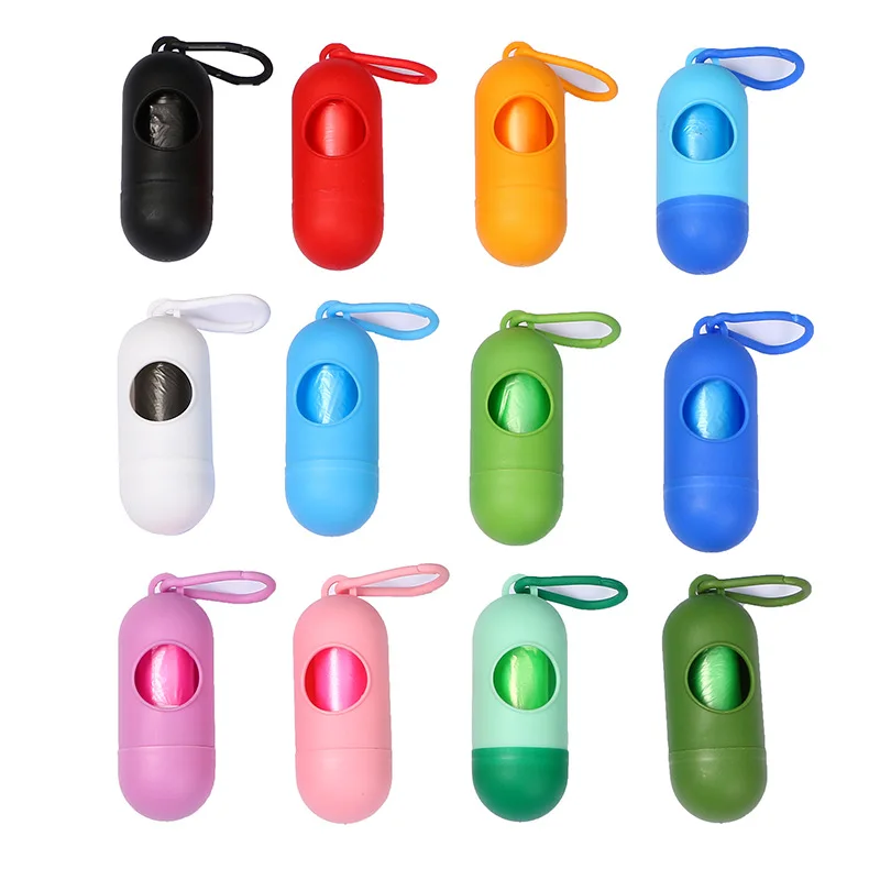 Portable-Pet-Waste-Bag-Dispenser-Pill-Shape-Bullet-Shaped-Garbage-Box ...