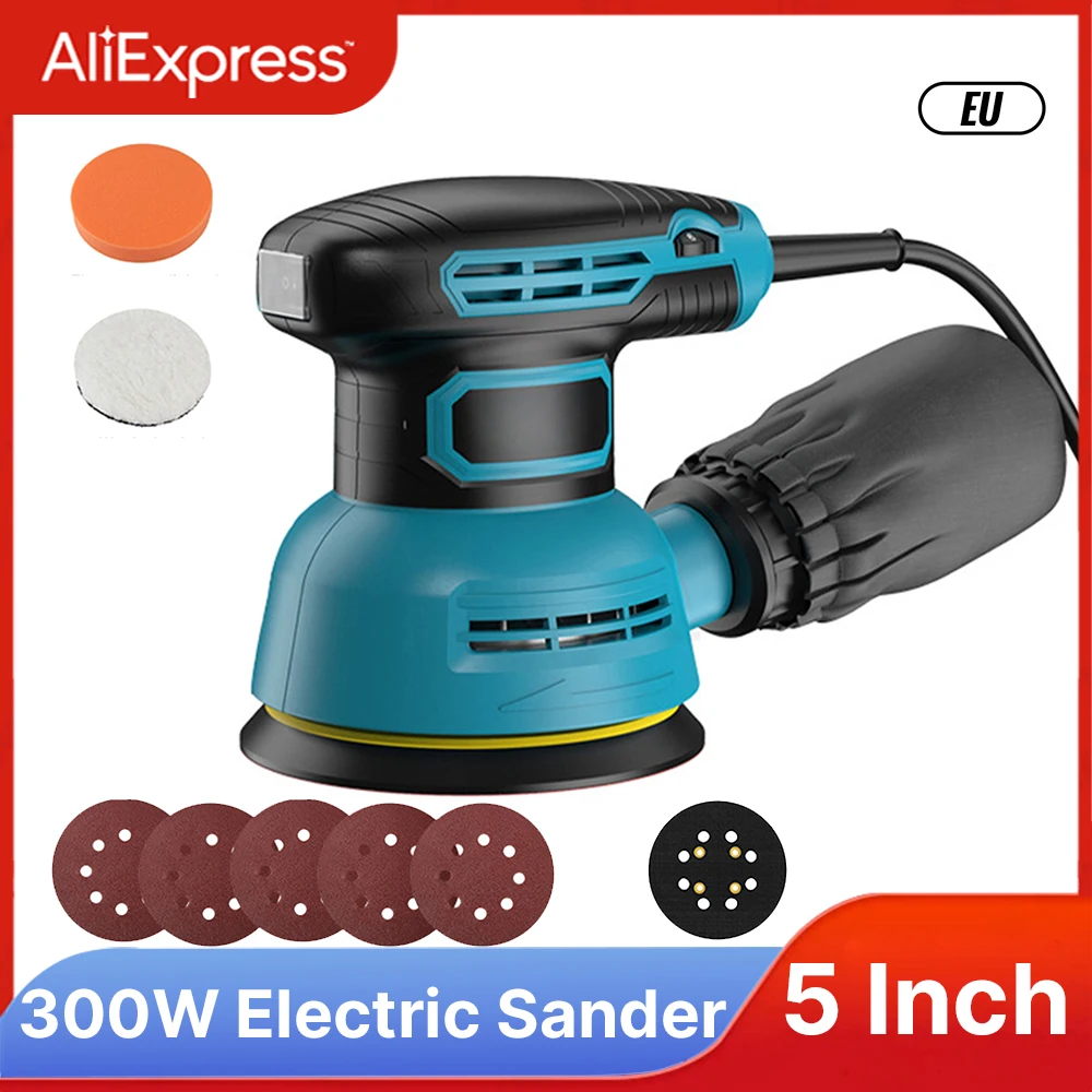 300W-Electric-Eccentric-Sander-5-Inch-12000rpm-Sanding-Plate-Electric ...
