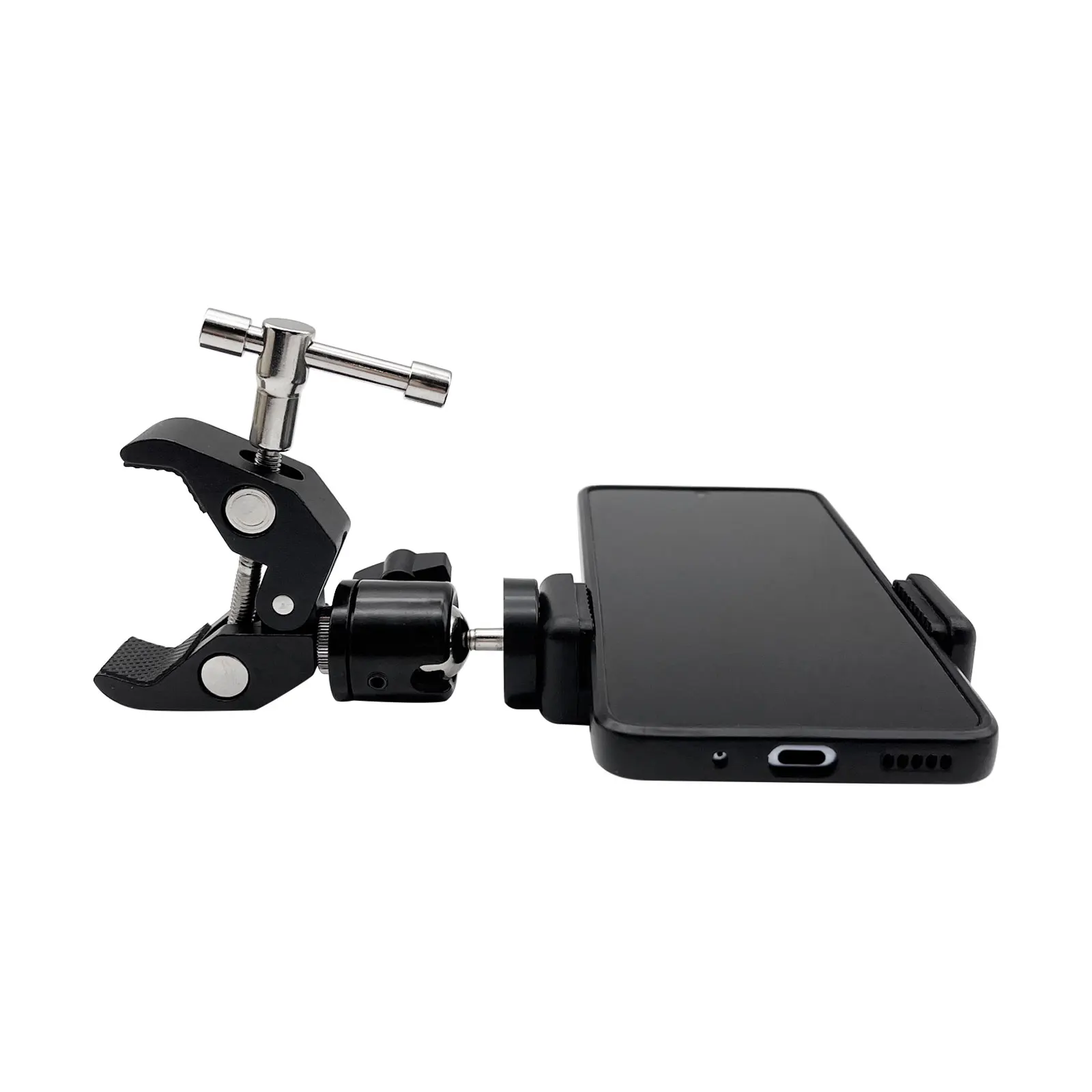 Black-GPS-Universal-Phone-Holder-Bracket-Cradle-With-Pole-Clamp-For ...