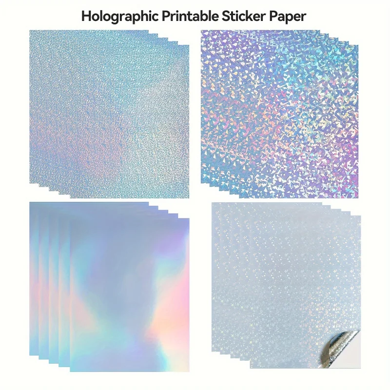20-Sheets-4-Styles-Size-A4-Holographic-Printable-Vinyl-Sticker-Paper ...