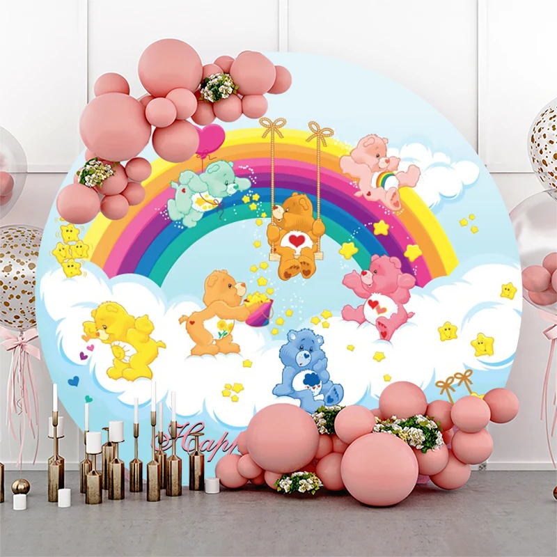 Miniso-Care-Bears-Elastic-Circle-Backdrop-Photography-Photo-Background ...