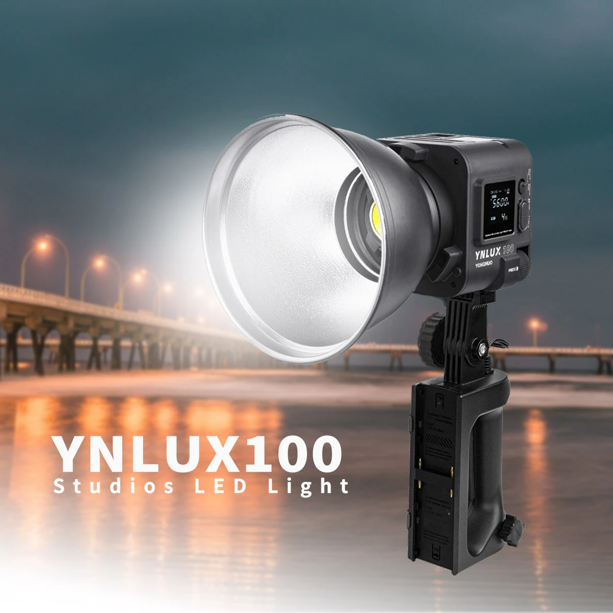 YONGNUO LUX100 YNLUX100 100W 3200K-5600K Bowens Mount Handheld Outdoor LED Light with Handle ...