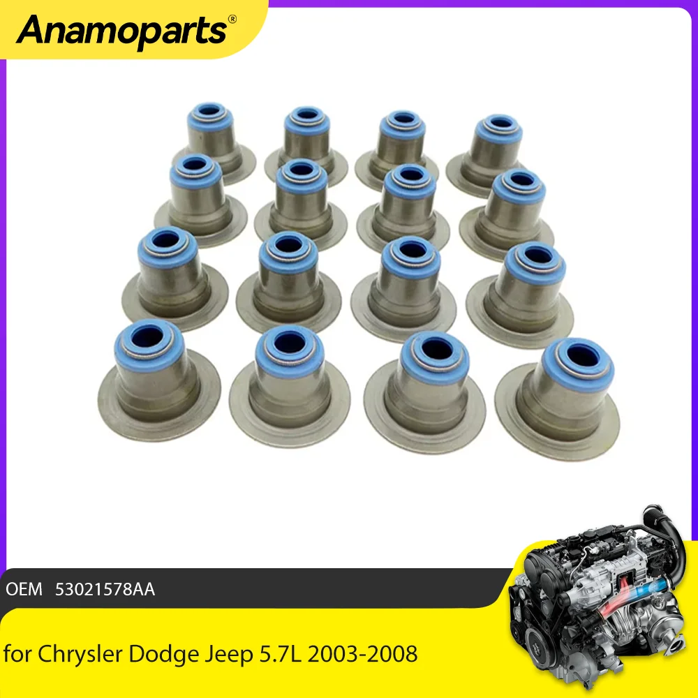 Valve Stem Seals Set Fit 5.7 L for Chrysler Dodge Jeep 5.7L 2003-2008 ...
