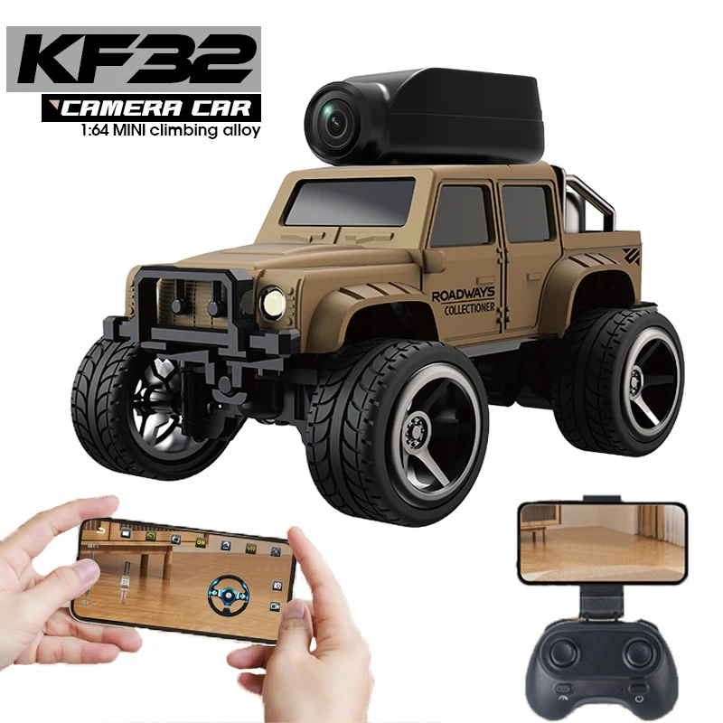 KF32 1:64 Mini Alloy RC Video Car With HD Camera And LED Light Remote ...