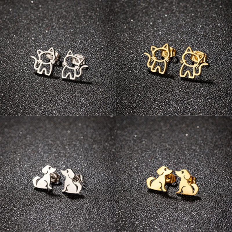 Lovely-Dachshund-Dog-Cats-Stud-Earring-Stainless-Steel-Cute-Pet-Animals ...