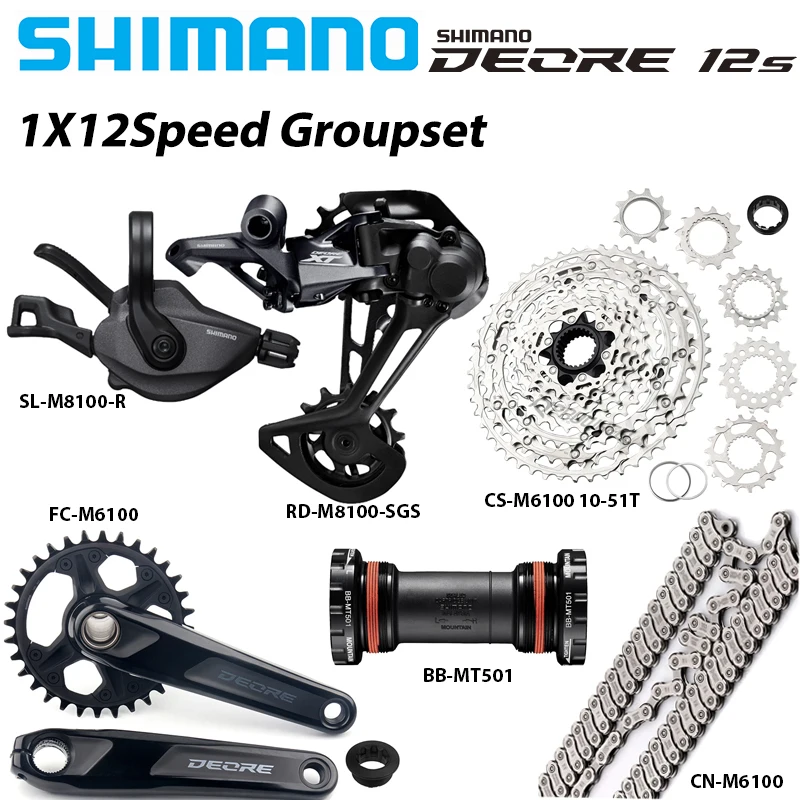 SHIMANO-DEORE-M6100-M8100-12speed-Groupset-with-Shifter-Rear-Chain-FC ...
