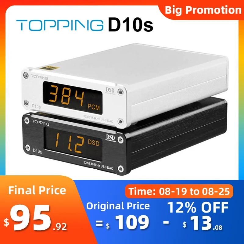 TOPPING-D10s-Hi-Res-MINI-USB-DAC-XMOS-XU208-ES9038Q2M-PCM384KHz-DSD256 ...