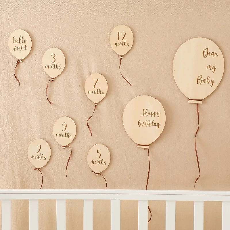 Baby-Wooden-Balloon-Milestone-Newborn-Birth-1-12-Month-Card-Birthday ...