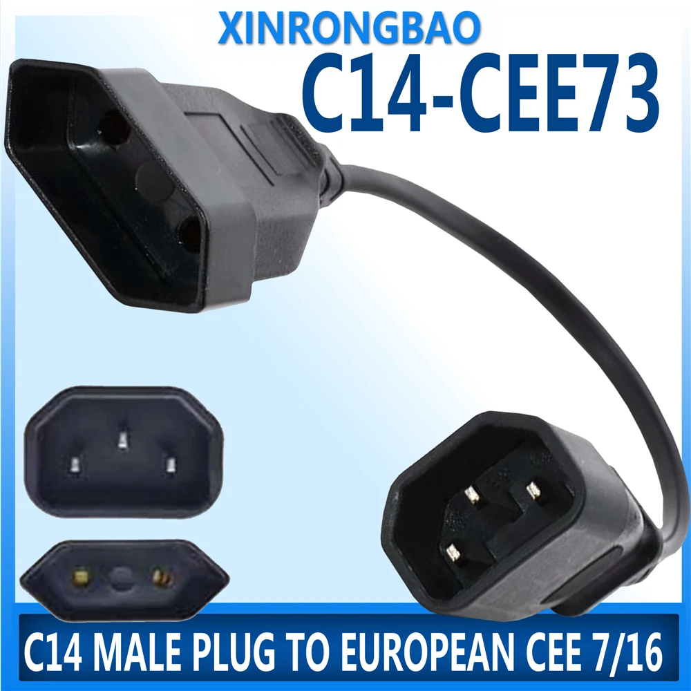 EU-Power-Adapter-Cord-IEC-320-C14-Male-Plug-to-European-CEE-7-16-2Pin ...