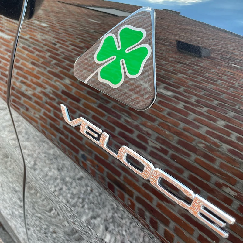 Fender-Decoration-Stickers-Four-Leafs-Clover-Carbon-Style-Epoxy-Car ...