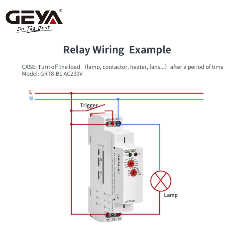GEYA Delay on Delay off Timer Relay Electronic Type 16A AC230V OR AC ...
