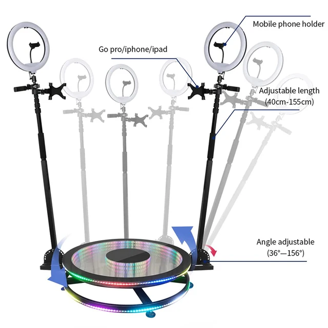 360 Photo Booth Rotating Machine Selfie Automatic Spin Video Booth with ...