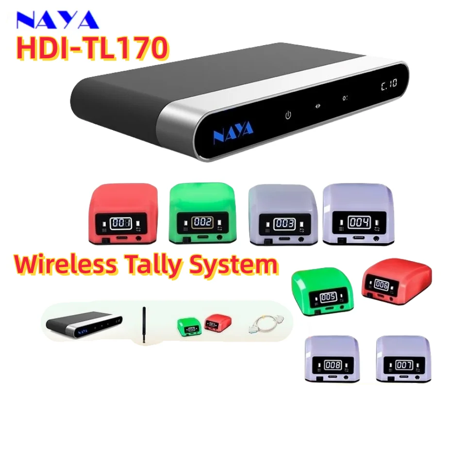 Naya HDI-TL170 Wireless Tally System 4/8 Tally Light 2000m Transmission ...