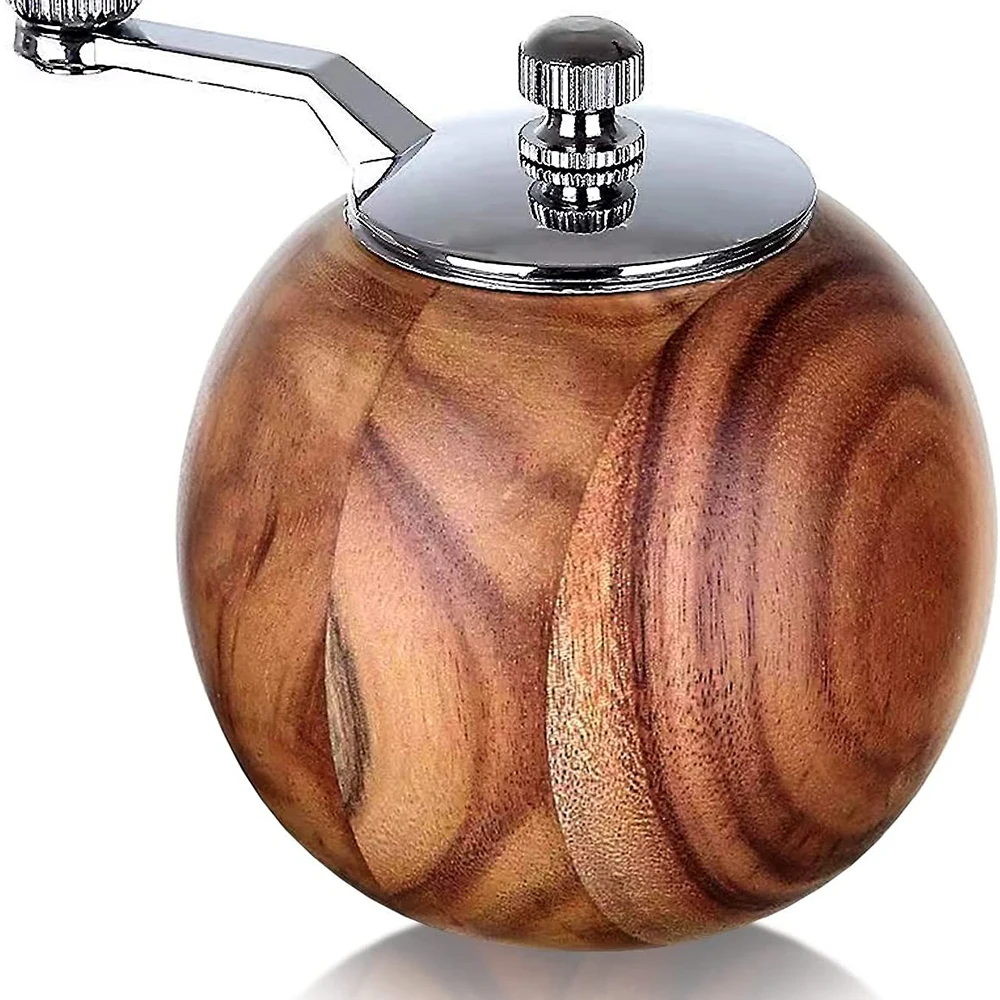 Ball-Grinder-Hand-Sch-tteln-Acacia-Holz-Pfeffer-M-hle-Haushalt-Keramik-Core-Manuelle-Pfefferm ...