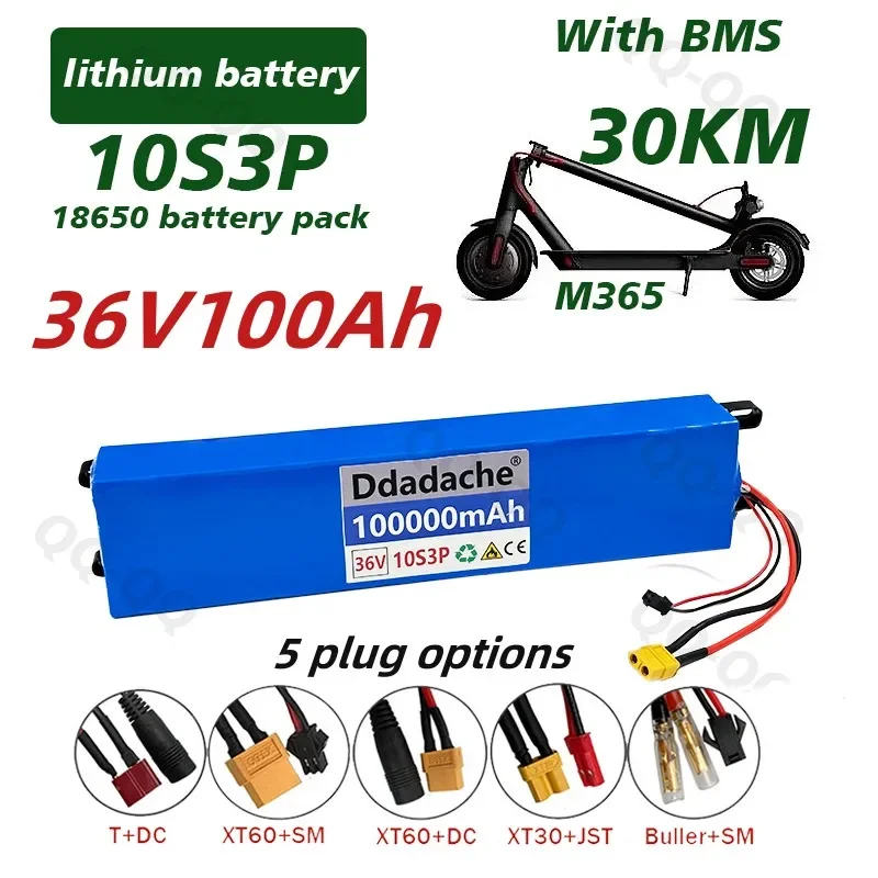 NEW-36V-100Ah-18650-Rechargeable-Lithium-Battery-Pack-10S3P-500W-High ...