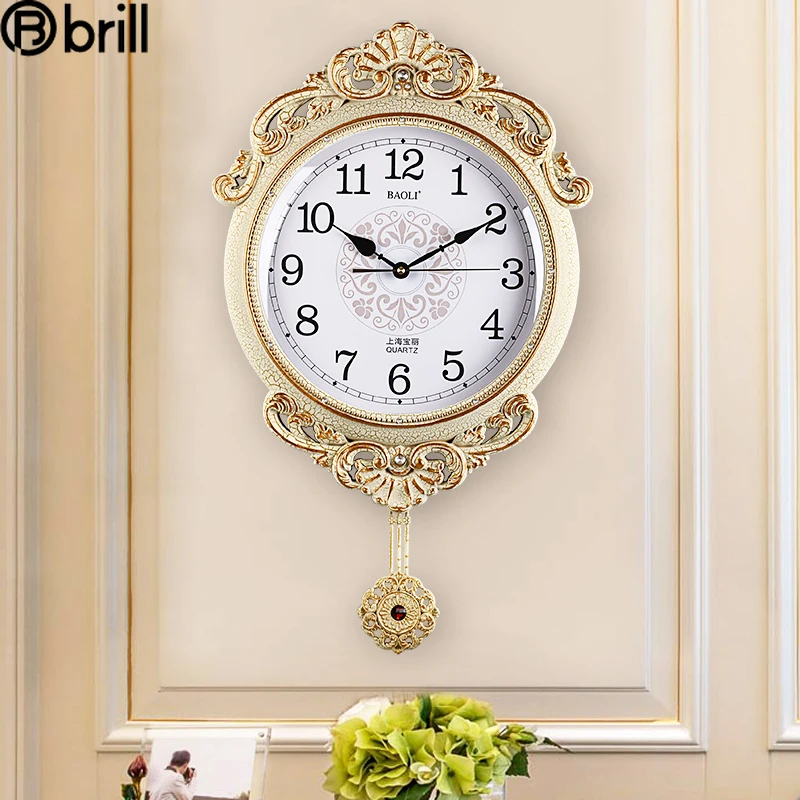 Creative Simple Wall Clock Vintage Living Room Home Decoration Swing ...
