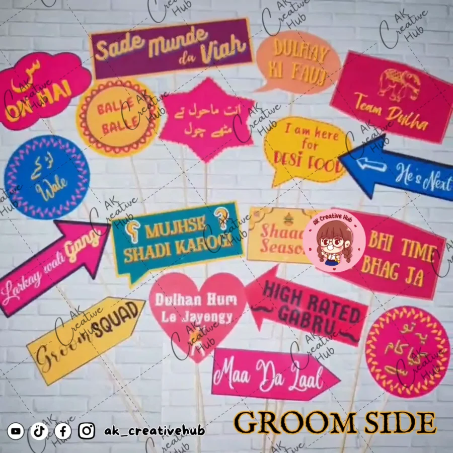 Mehndi/Wedding Props, Mehndi/Mayoun/Dholki/Engagement Props 18 Pcs ...