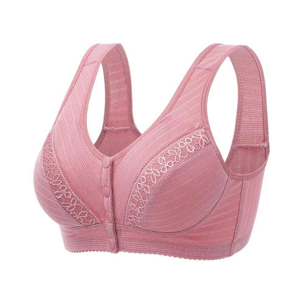 Women-Wireless-Brassiere-Front-Button-Closure-Underwear-Support-Bra ...