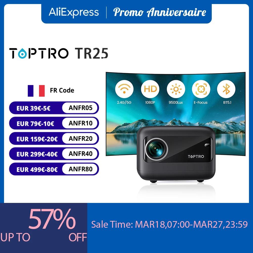TOPTRO-Projecteur-portable-TR25-9500-lumens-prise-en-charge-1080p-Smart ...