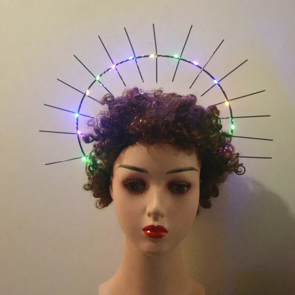 LED-Light-Up-Blink-Women-Sunburst-Halo-Crown-Headband-Goddess-Costume ...