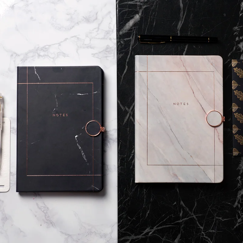 Creative-Marbled-Notebook-with-Metal-Magnetic-Buckle-Simple-Line-Paper ...