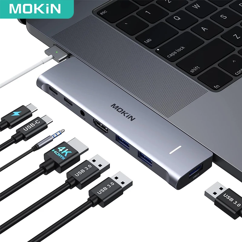 MOKiN-USB-C-Adapter-USB-3-0-PD-100W-Thunderbolt-3-4K-30hz-HDMI-Audio ...