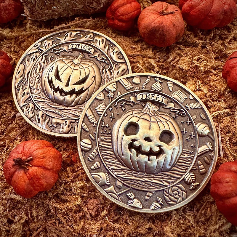 Trick-Or-Treat-Coin-Halloween-Coins-With-Pumpkins-Trick-Or-Treat ...