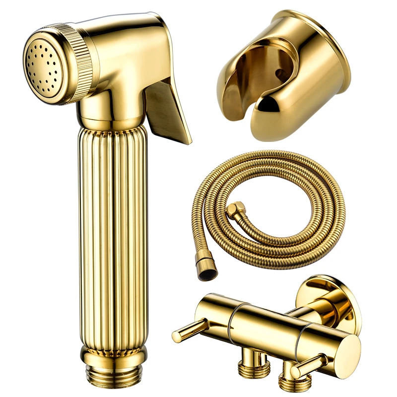 Brass Bathroom Faucet Shower Bidet | Gold Bidet Toilet Sprayer - Bidet ...