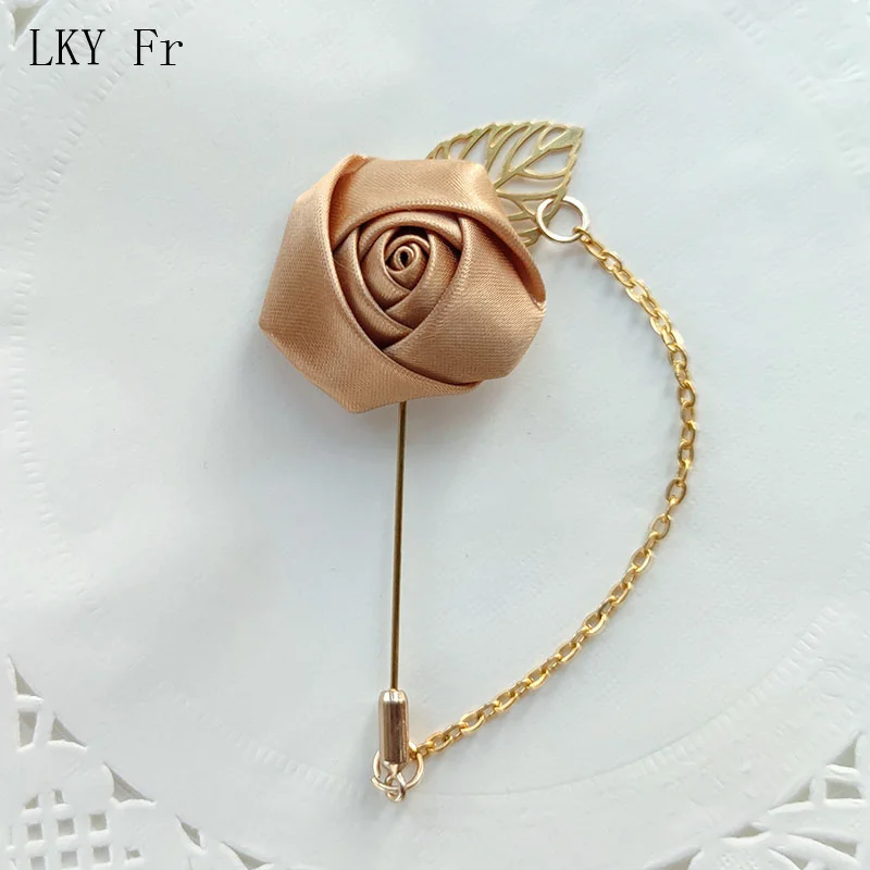 LKY-Fr-Brooch-Flowers-Gold-Boutonniere-Groom-Wedding-Accessories ...