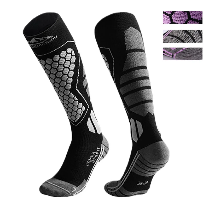 Winter Warm Wool Ski Socks Compression Anti-sprain Breathable Quick ...