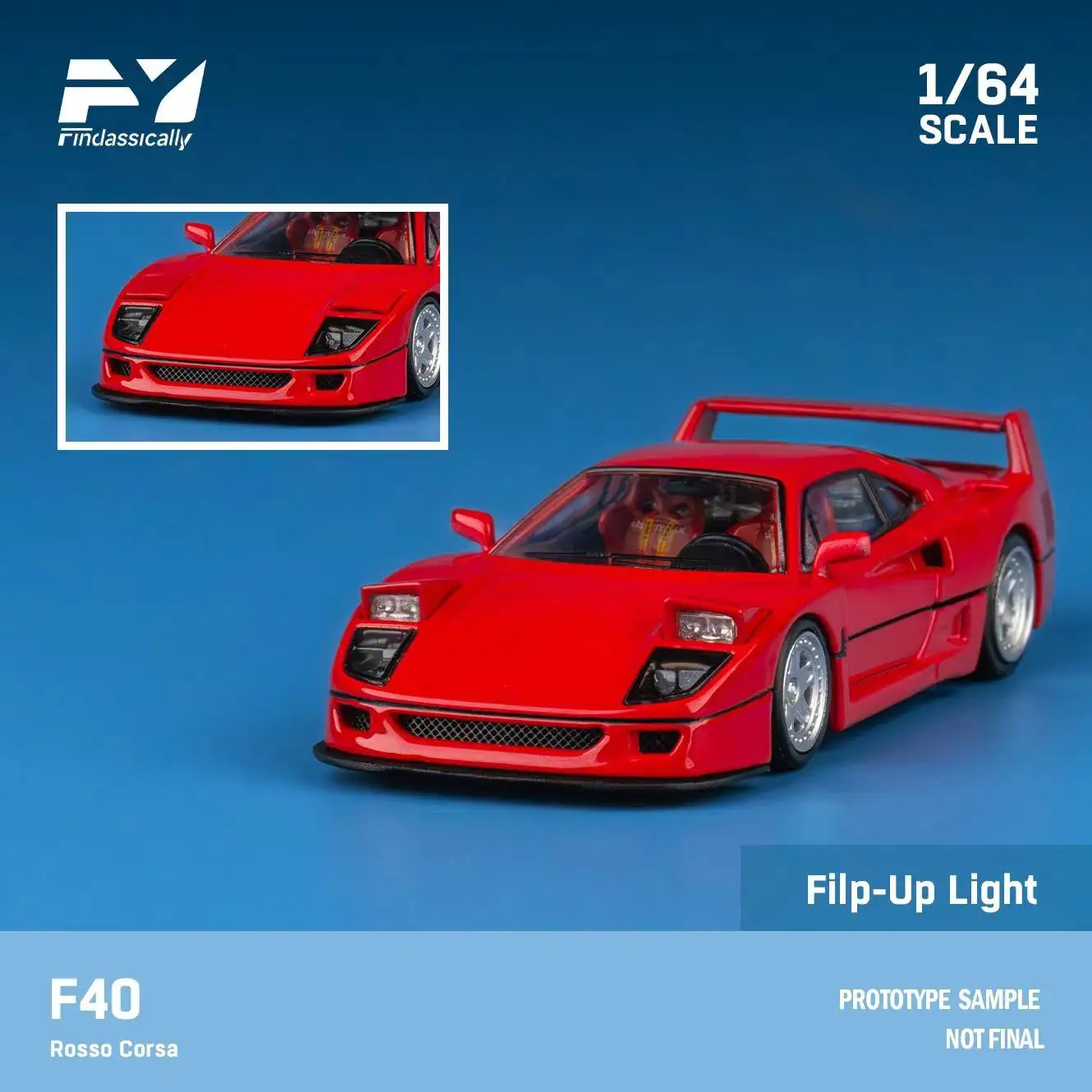 Pre-orden-Finclasscially-1-64-F40-luces-delanteras-rojas-grises-con ...