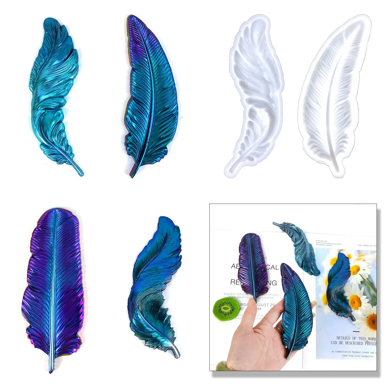 Resin-Feather-Shaped-Molds-Silicone-Wall-Hanging-Deco-Mold-Desk-Top ...